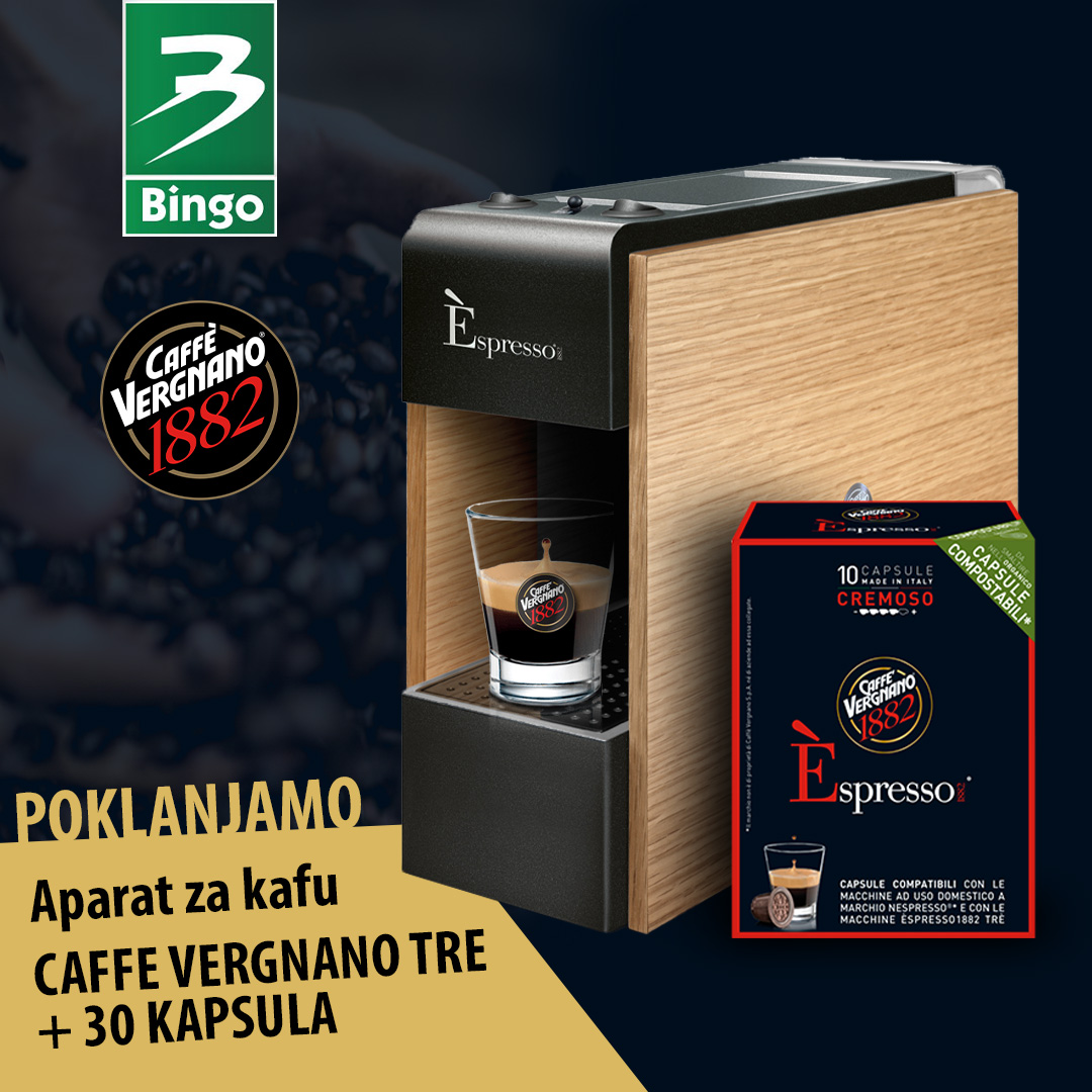 Pravila darivanja „Caffe Vergnano Tre aparat za kafu + 30 kapsula ...