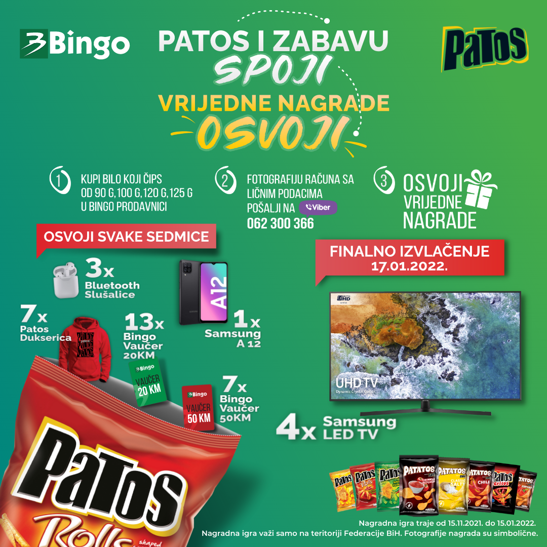 PATOS I ZABAVU SPOJI, VRIJEDNE NAGRADE OSVOJI - Najveći trgovački lanac ...