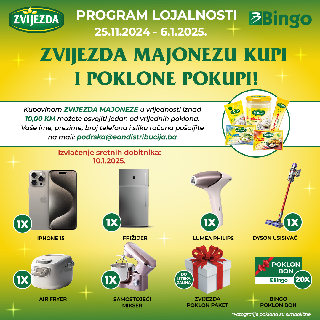 Dobitnici nagradne igre “Zvijezda i Bingo” - Najveći trgovački lanac u BiH
